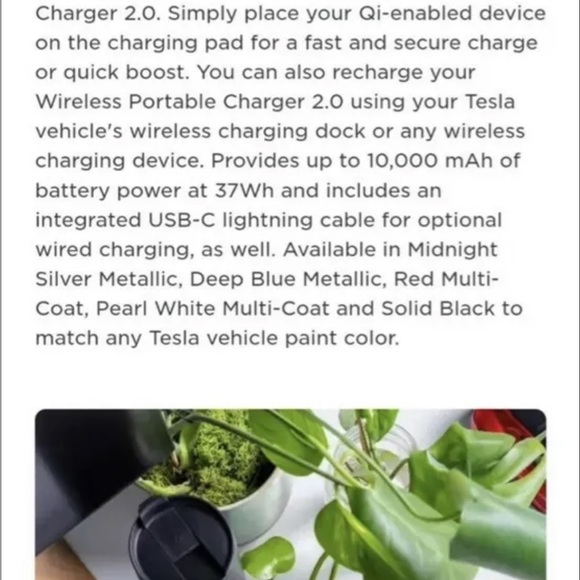 Tesla | Cell Phones & Accessories | Tesla Wireless Portable Charger 2 ...